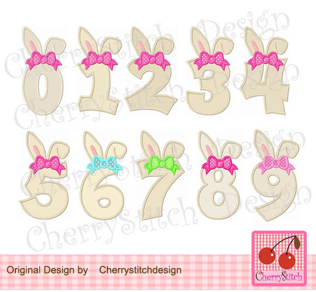 Easter Mbroidery Bunny Numbers Machine Applique - Etsy