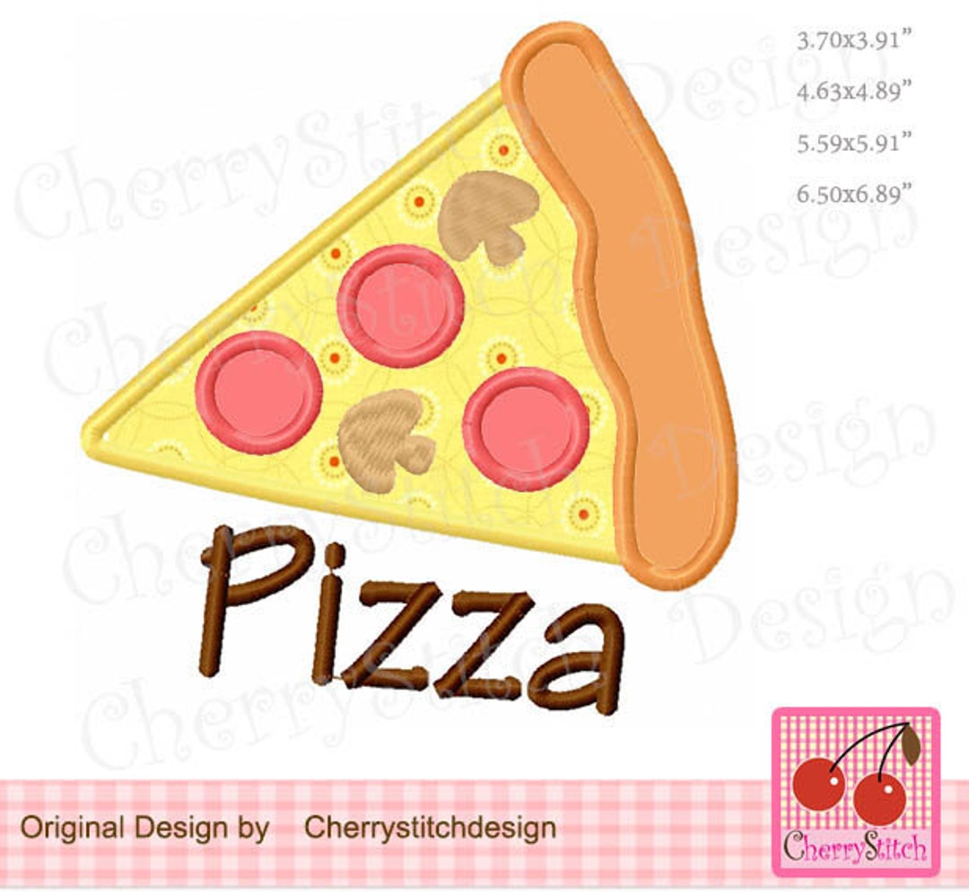 Pizza Food Machine Embroidery Applique Design - Etsy