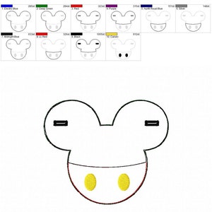 Mickey Mouse Ears Stroller Tag Machine Applique - Etsy