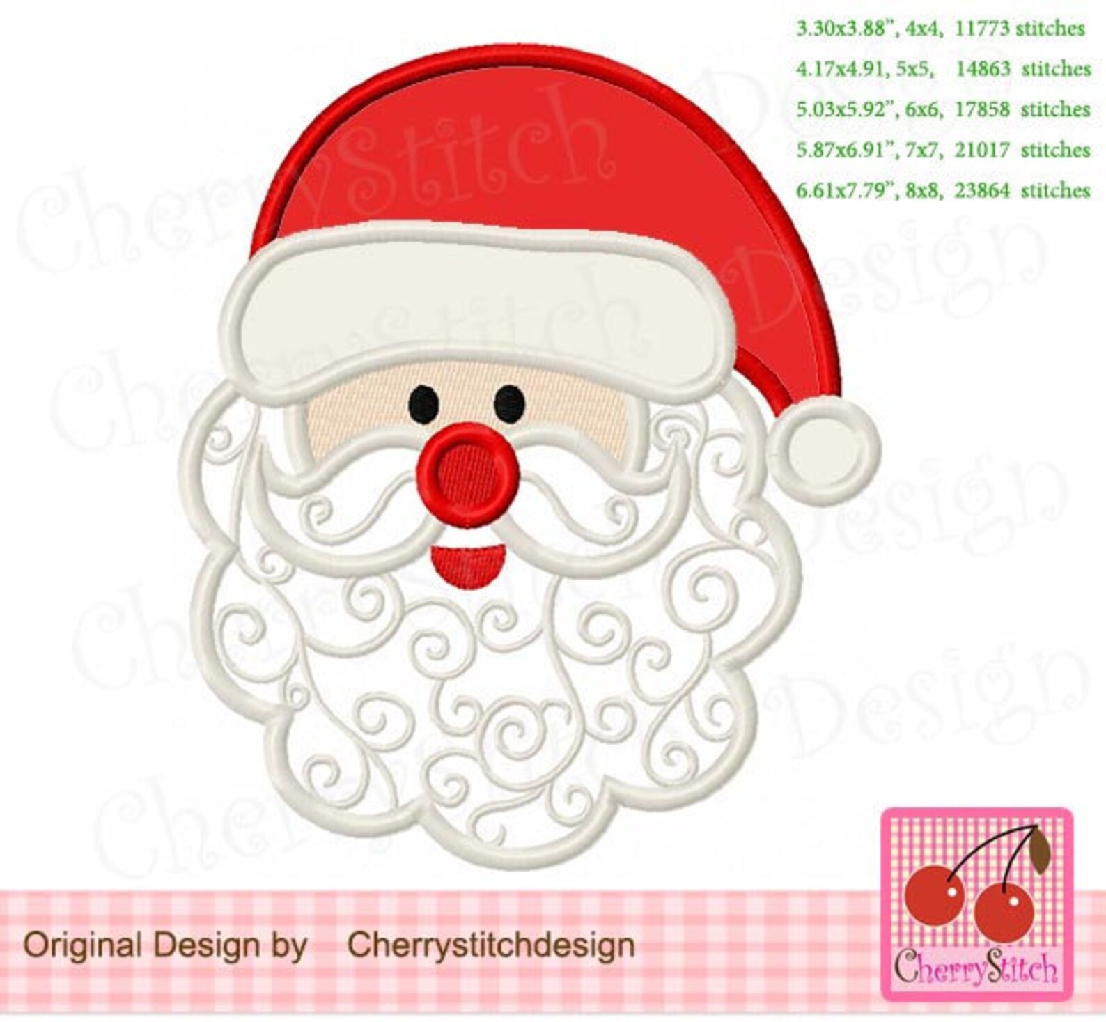Christmas Santa Claus, Swirly Santa Face Machine Embroidery Applique - Etsy