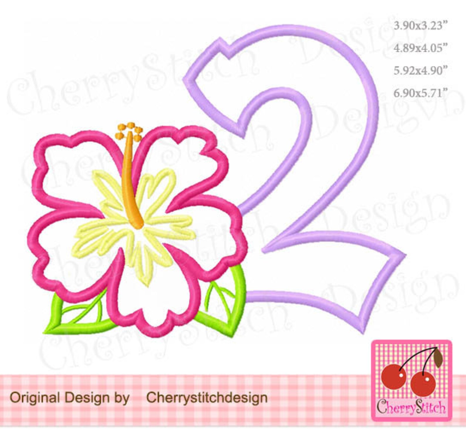 Embroidery Design Hibiscus Flower Number 2 Hawaii Flower | Etsy