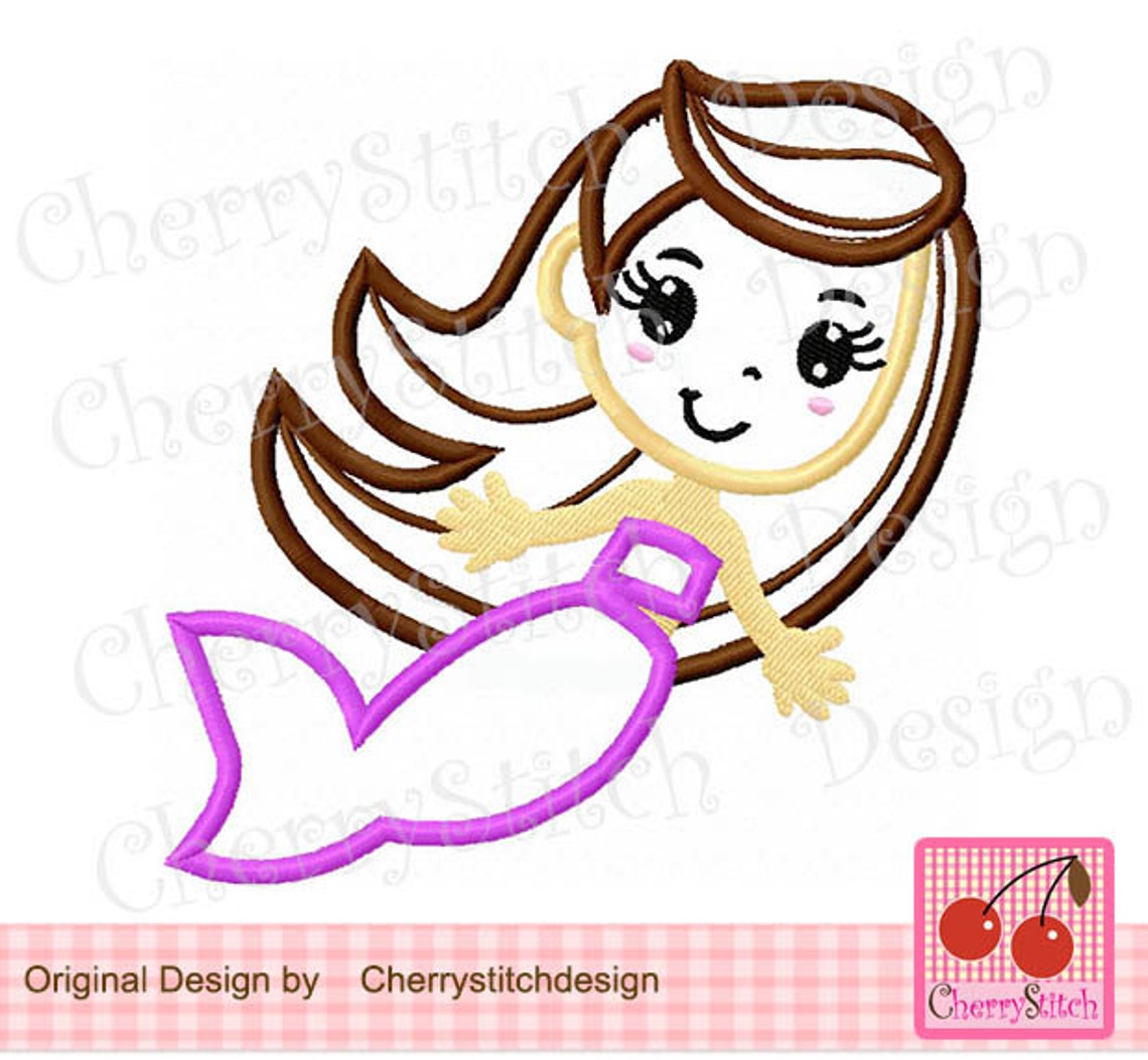 Mermaid Sea-maiden Machine Embroidery Applique Design- 4x4 5x5 6x6" - Etsy