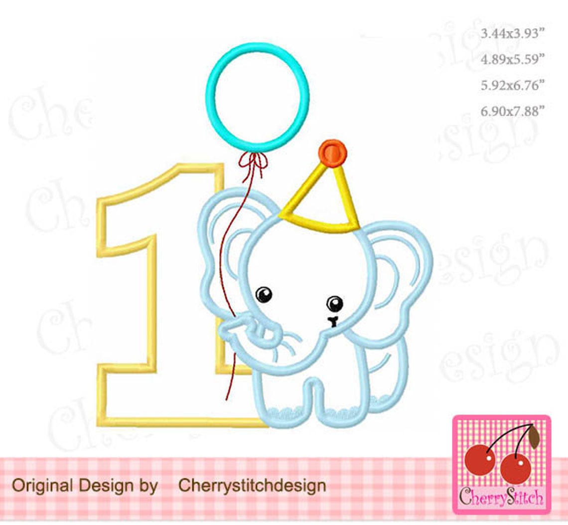 Baby Elephant Number 1 Birthday number 1 1st Birthday | Etsy