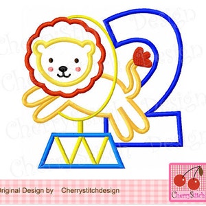 Embroidery Design Circus Lion Number 2 Machine Embroidery Applique ...