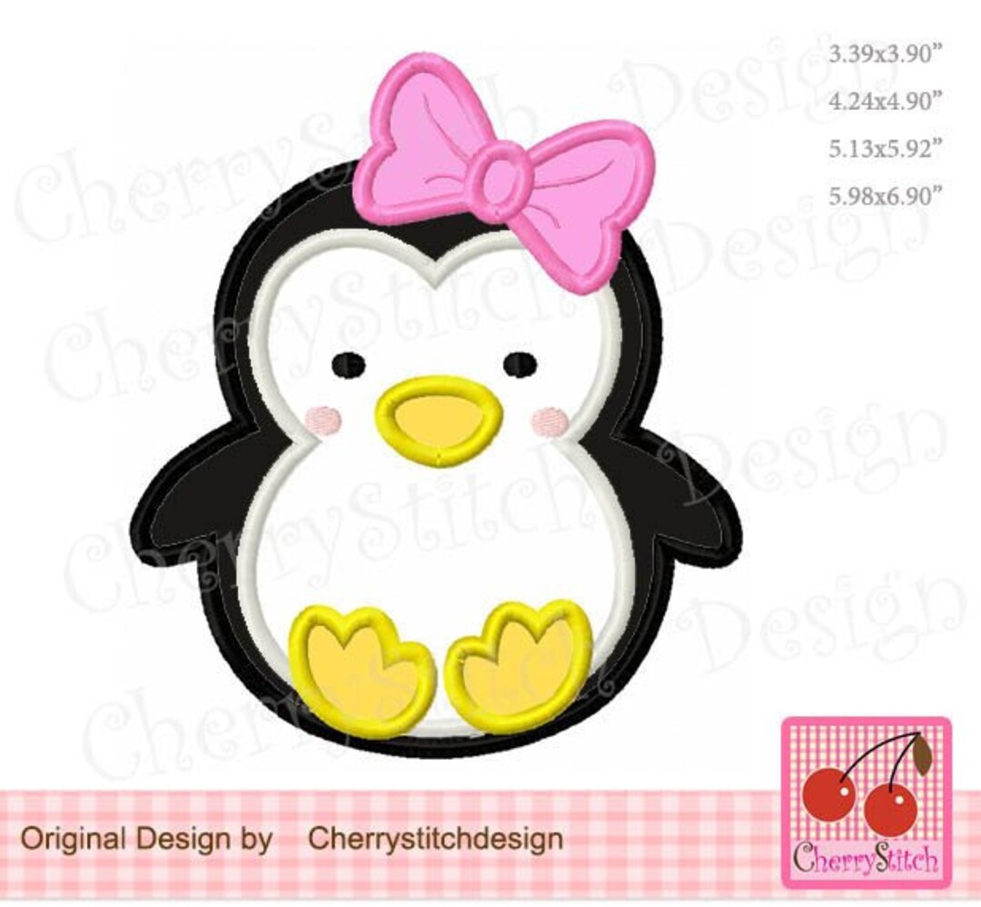 Penguin Machine Embroidery Applique AN0183 - Etsy