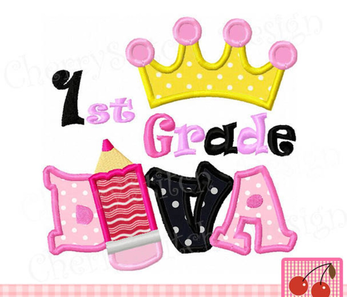 1st Grade DIVA School Diva Machine Embroidery Applique SCH017 - Etsy