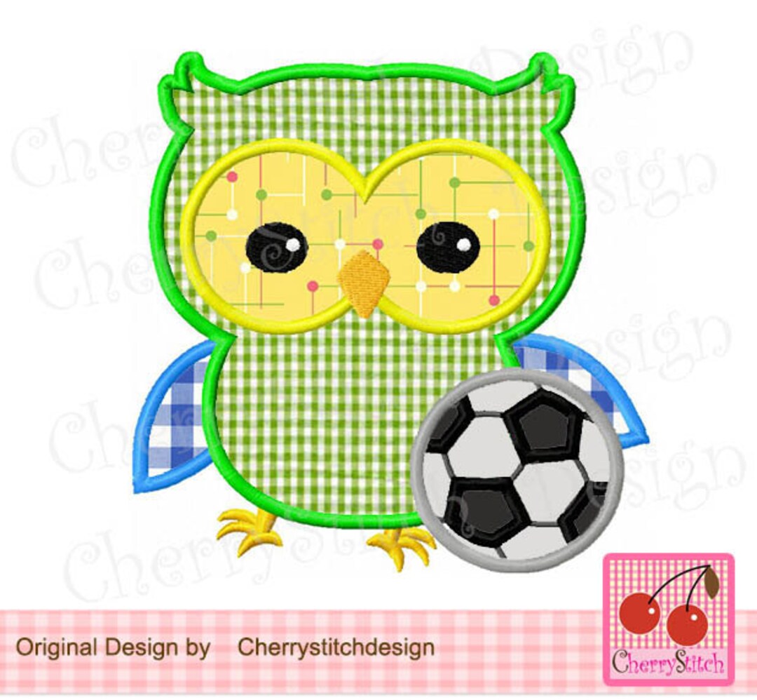 Back to School Soccer Owl Sports Machine Embroidery, Soccer Applique ...