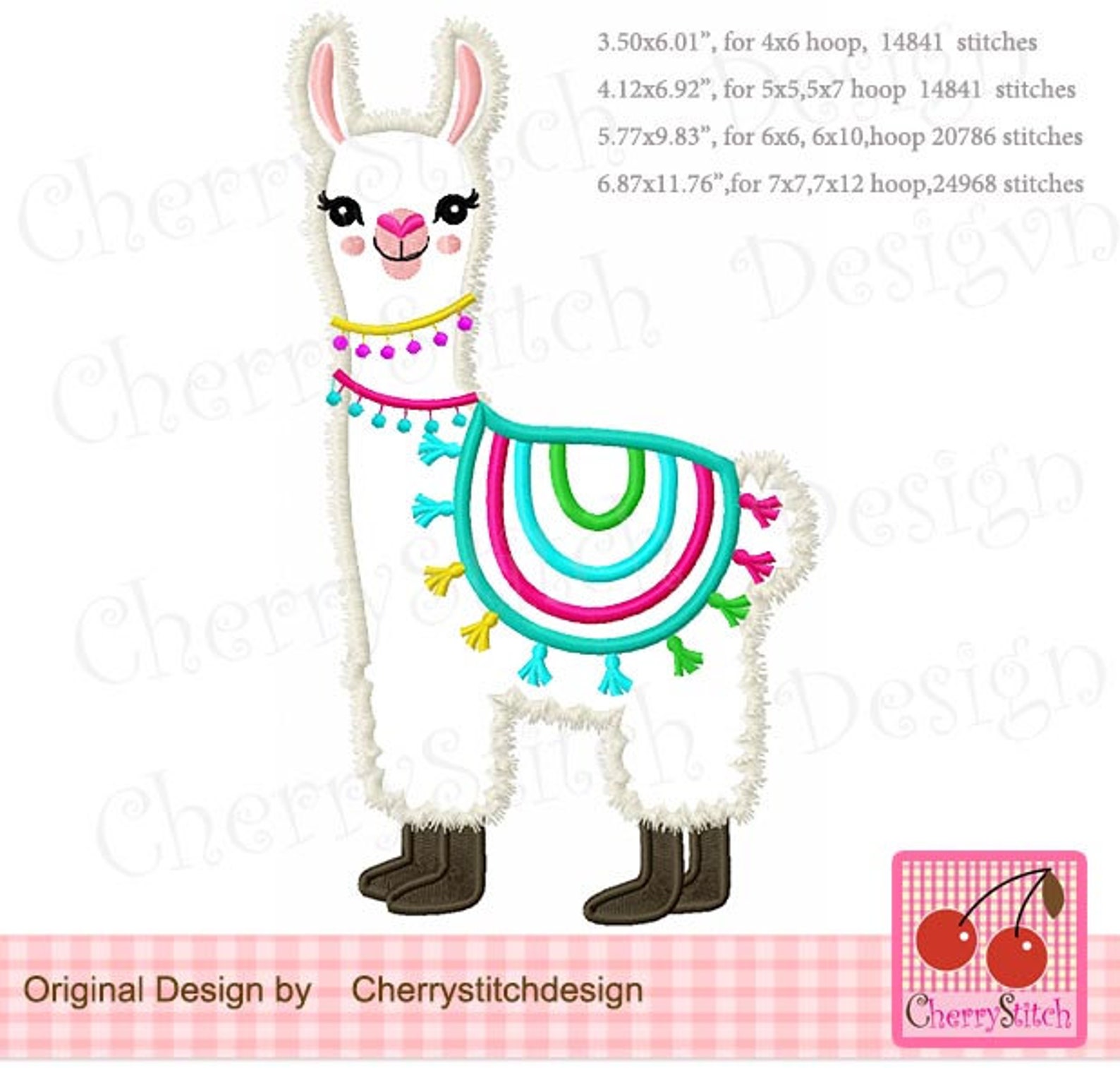 Llama Machine Embroidery Applique Design AN0347 - Etsy