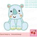 Rhino Baby Boy, Baby Animal Machine Embroidery Applique Design - Etsy