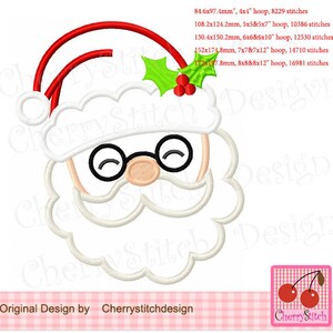 Christmas Santa Claus, Santa Face Machine Embroidery Applique CH0259 - Etsy