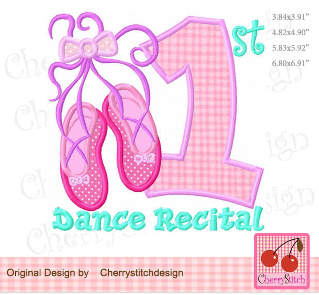My 1st Dance Recital Ballet Shoes Machine Embroidery Applique Design - Etsy