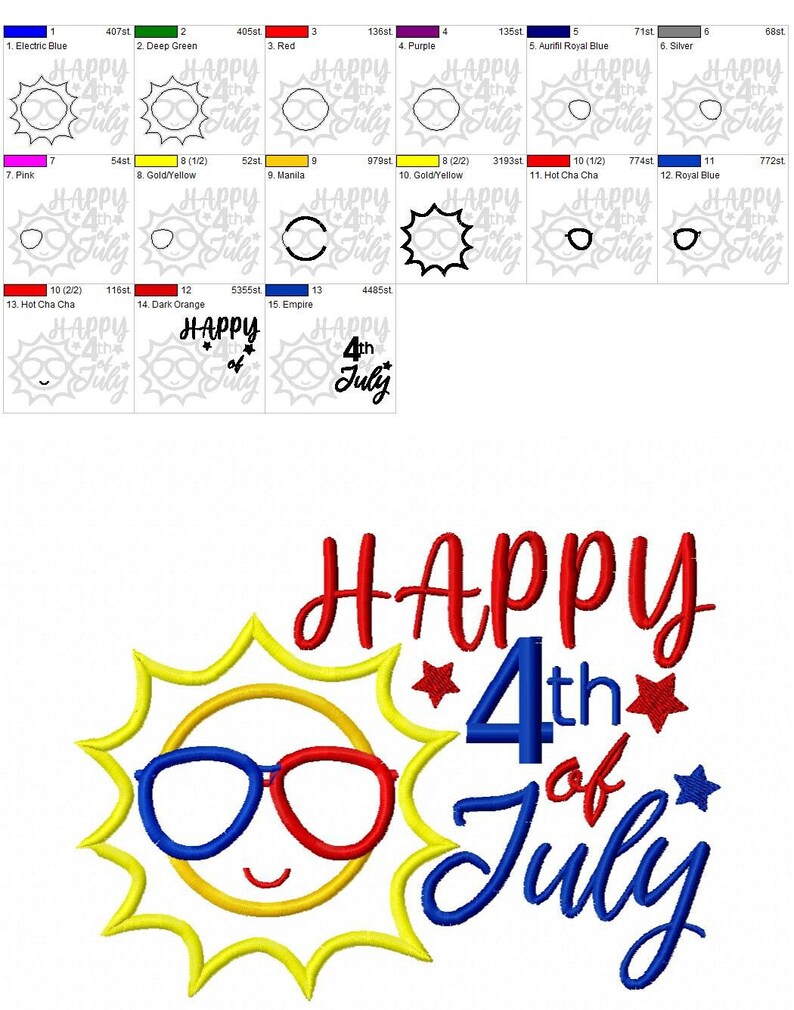 Happy 4th of July Sunshine Face Independence Day Machine - Etsy