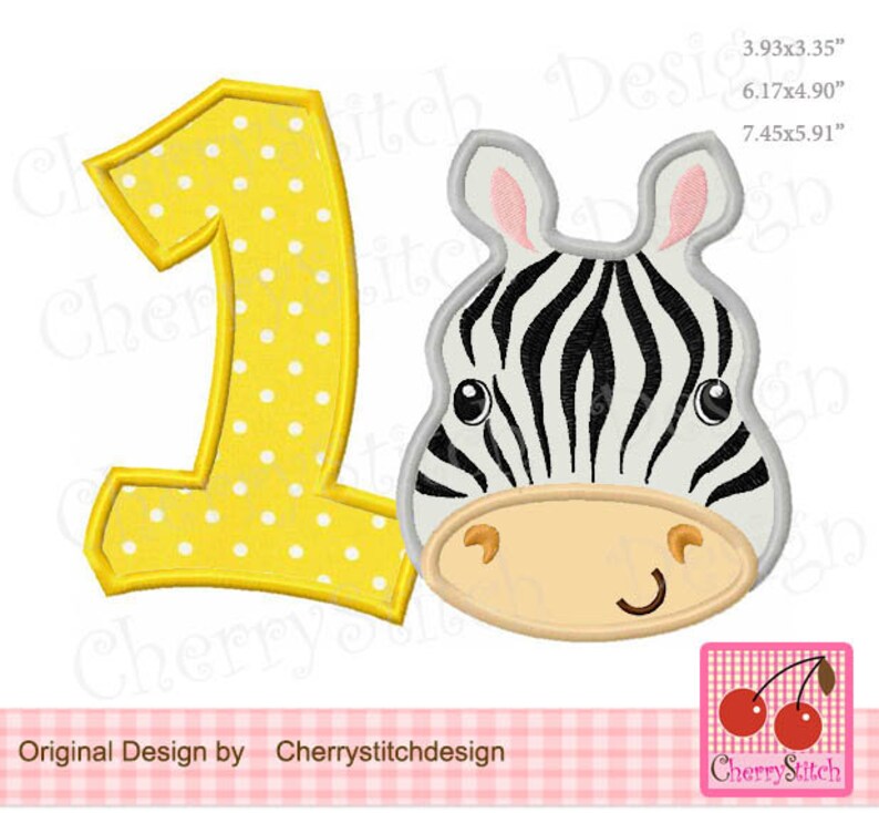 Zebra Girl Number 1 Appliquel Machine Embroidery Design - Etsy