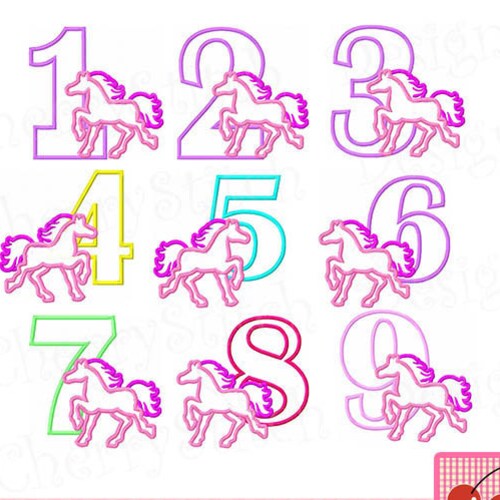 Elephant Numbers Birthday Machine Embroidery Applique | Etsy