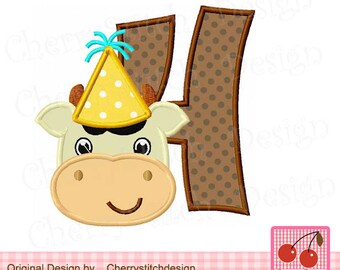 Farm Birthday Number One 1 With Cow and Rooster Cute Farm Theme Machine ...