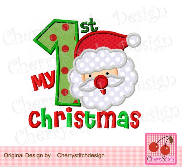 My 1st Christmas Santa Claus Embroidery applique 4x4 | Etsy