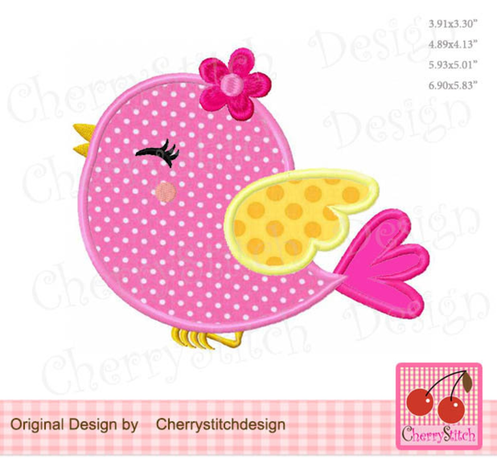 Bird Spring Cute Bird Machine Embroidery Applique SPR19 | Etsy