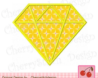 Diamond Applique Embroidery Design Geomatric Diamond Machine Embroidery ...