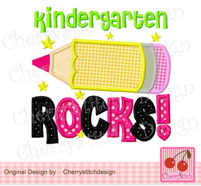 Kindergarten Rocks School Embroidery Applique - 4x4 5x5 6x6" - Etsy