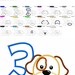 Puppy Number 3, Dog Number 3, Birthday Number 3 Machine Embroidery ...