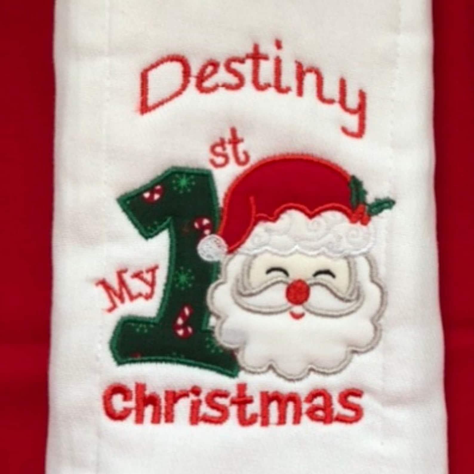 My 1st Christmas Santa Claus Christmas Machine Embroidery | Etsy