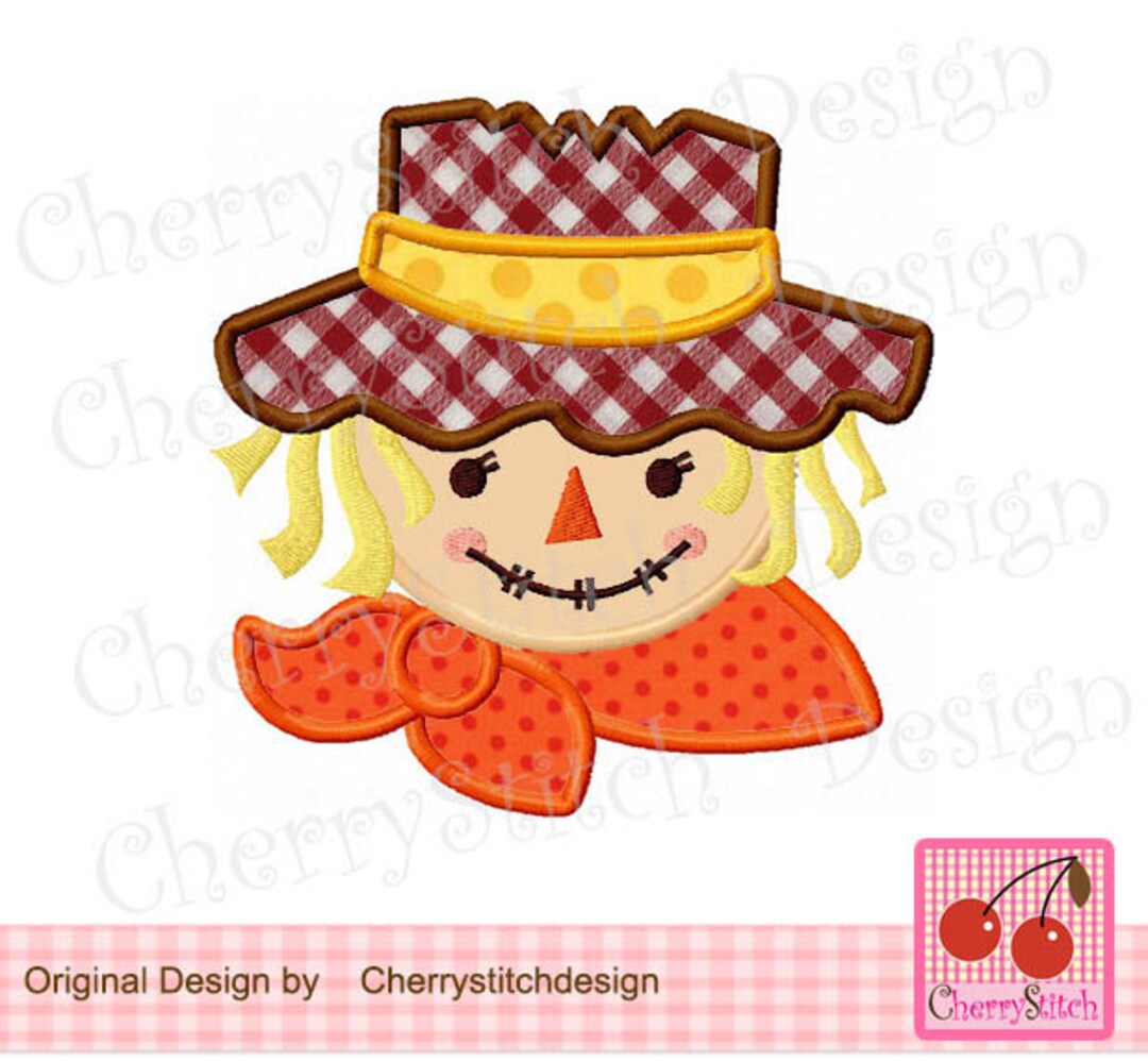Thanksgiving Embroidery Design Scarecrow Machine Embroidery Applique ...