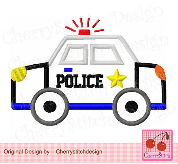 Police Car Transportation Mchine Embroidery Applique - Etsy