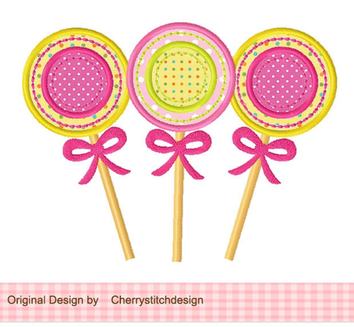 Lollipops Machine Embroidery Applique Design 5x7 - Etsy