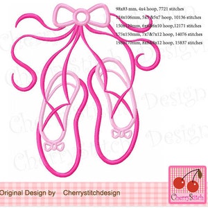 Ballet Shoes Machine Embroidery Applique for Girls' Shirts and Decor - Etsy