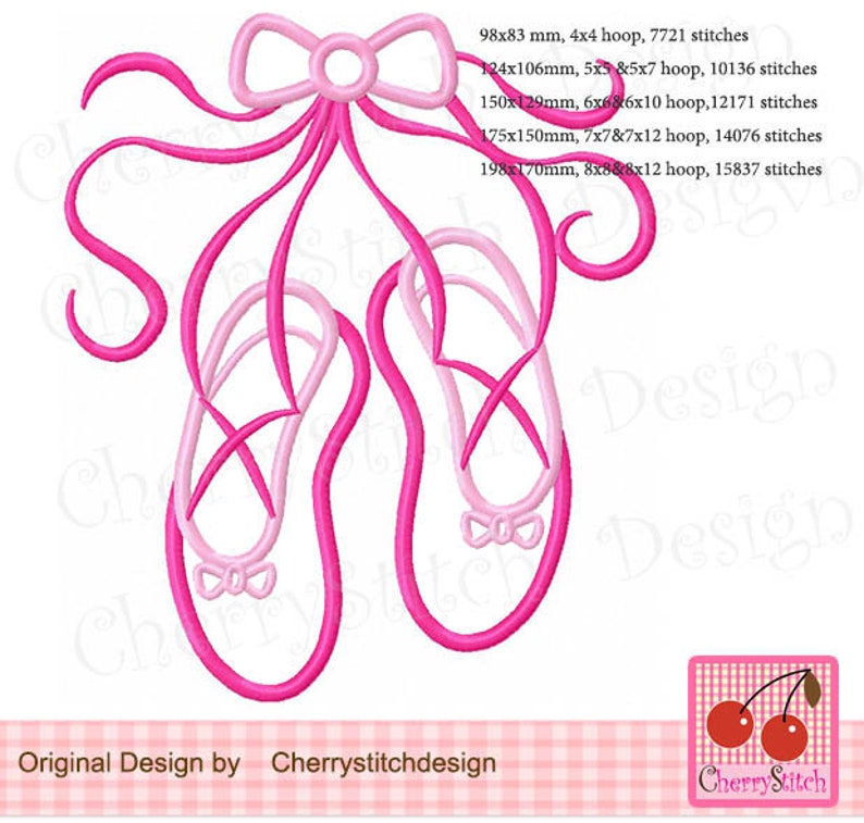 Ballet Shoes Machine Embroidery Applique Design - Etsy