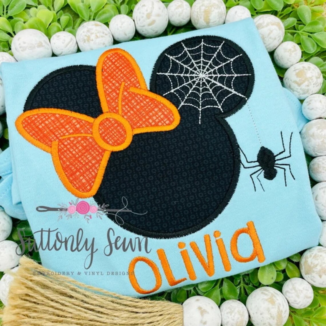 Halloween Minnie Spider Web Minnie Machine Embroidery Applique - Etsy