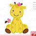 Giraffe Baby Girl Giraffe Machine Embroidery Applique Design | Etsy