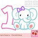Baby Elephant Number 1 Birthday Machine Embroidery Applique Design - Etsy