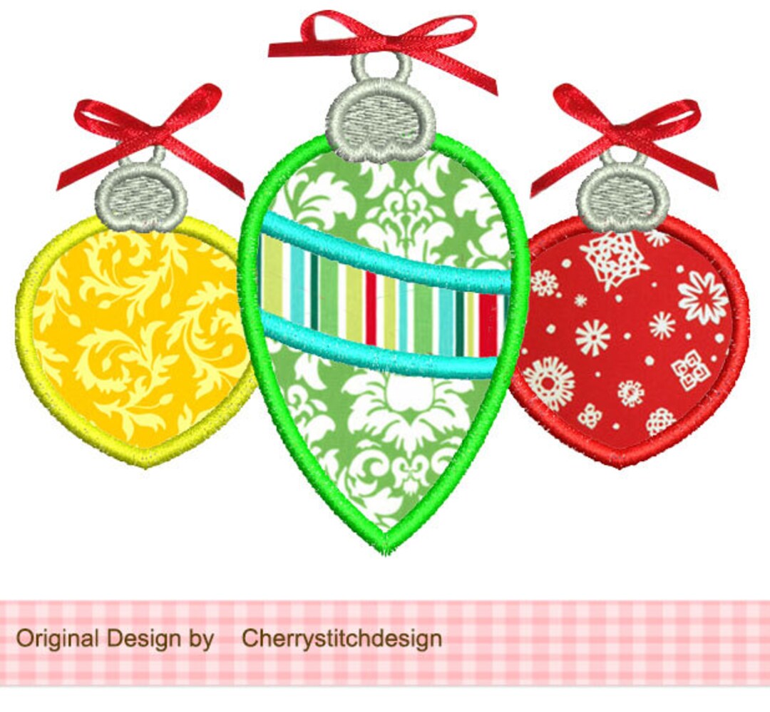 Christmas Ornaments Machine Embroidery Applique Design -4x4" 5x5" - Etsy