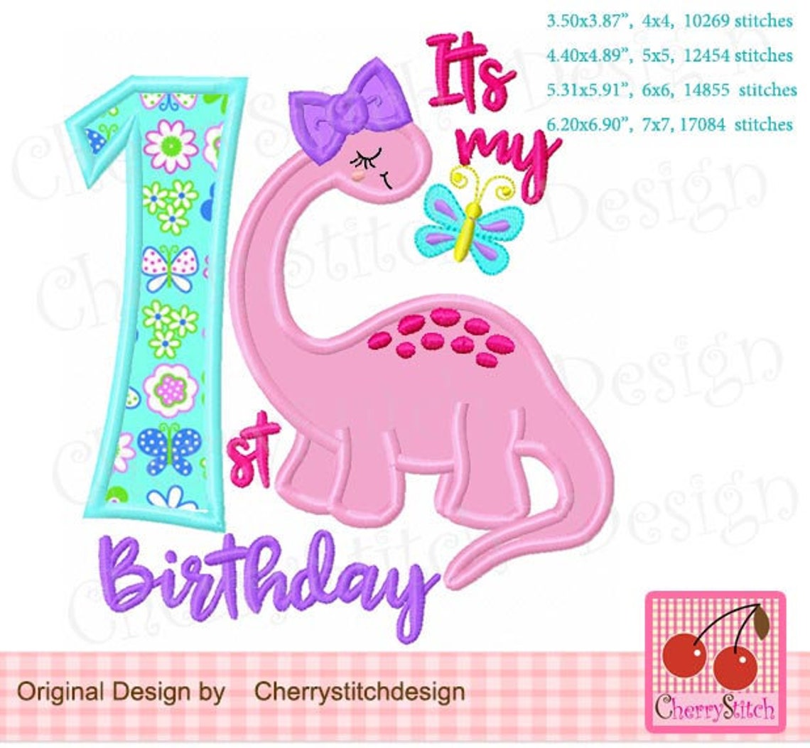 Dinosaur Number 1 Birthday Number 1 Baby Dinosaur Girl - Etsy
