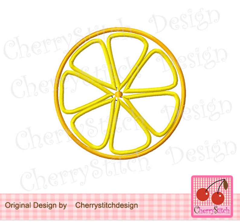 Lemon Slice Machine Embroidery Applique Design - Etsy