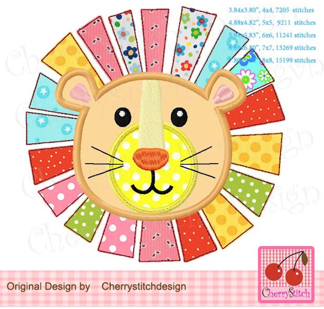 Lion Face Baby Animal Embroidery Applique - Etsy