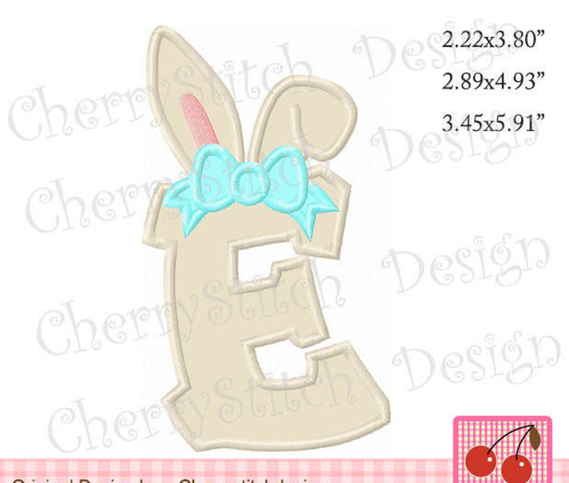 Easter Bunny Monogram E Letter E Easter Machine Embroidery - Etsy