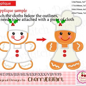 Christmas Gingerbread Chef Hat Gingerbread Machine Embroidery Applique ...
