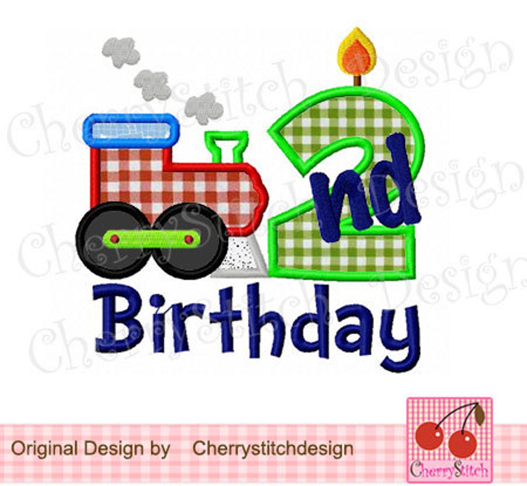 My 2nd Birthday Train Number 2 Machine Embroidery Applique - Etsy