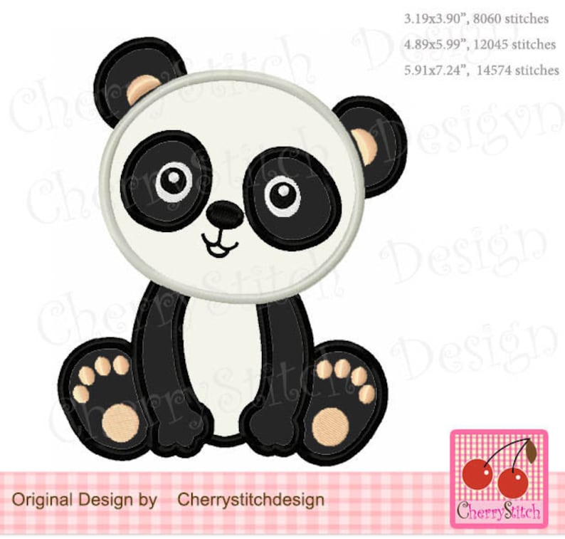 Panda Baby Panda Machine Embroidery Applique Design AN0201 | Etsy