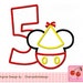 Mouse Head With Birthday Number 5, Birthday Mickey Embroidery Design ...