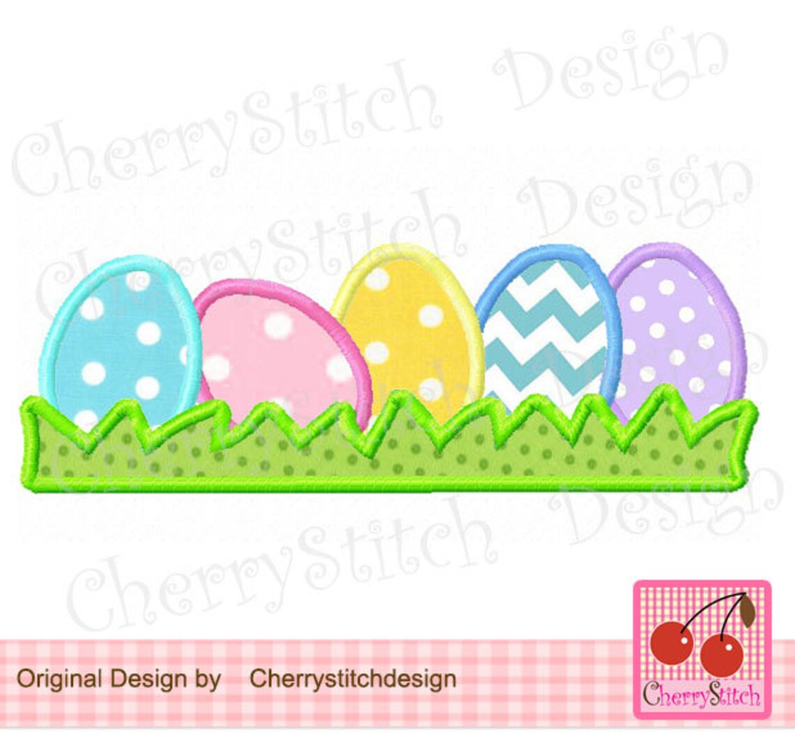 Easter Eggs Machine Embroidery Applique Design - Etsy