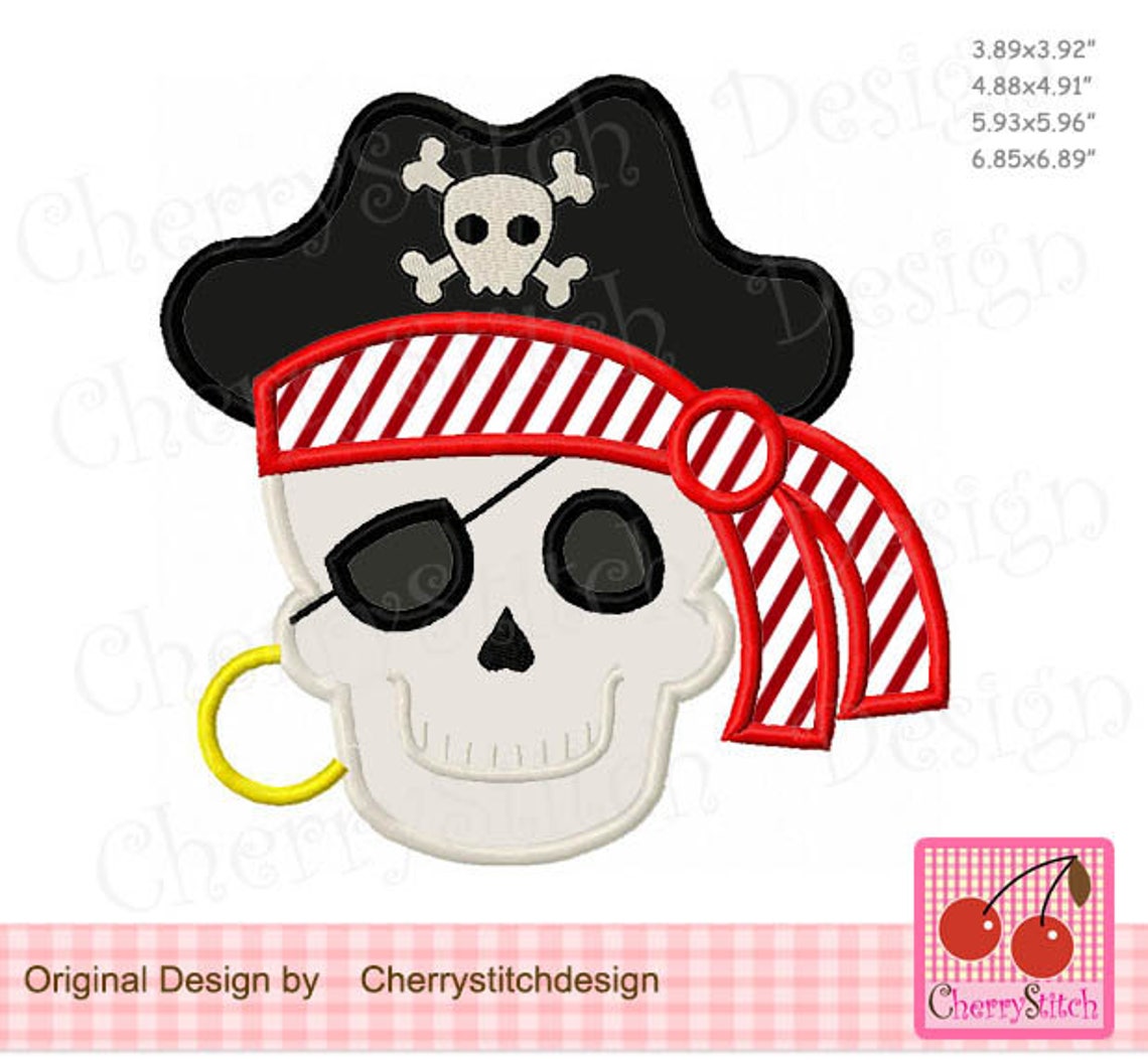 Pirate Skull Machine Embroidery Applique for Boys HL0092 for - Etsy