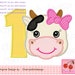 Cow Face Number 1 Baby Cow Farm Animal Machine Embroidery - Etsy