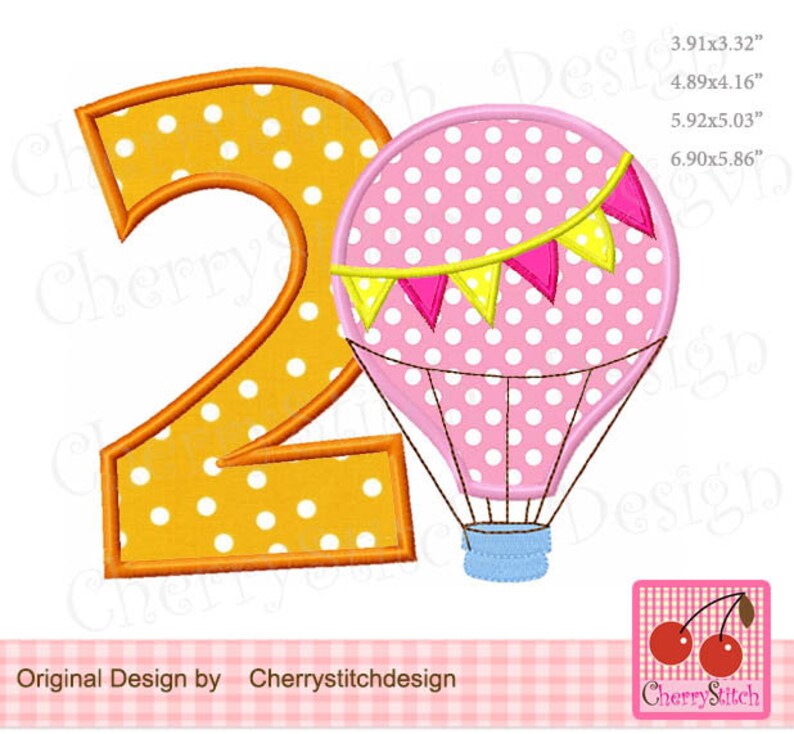 Hot Air Balloon Number 2 Birthday Number 2 Summer Machine | Etsy