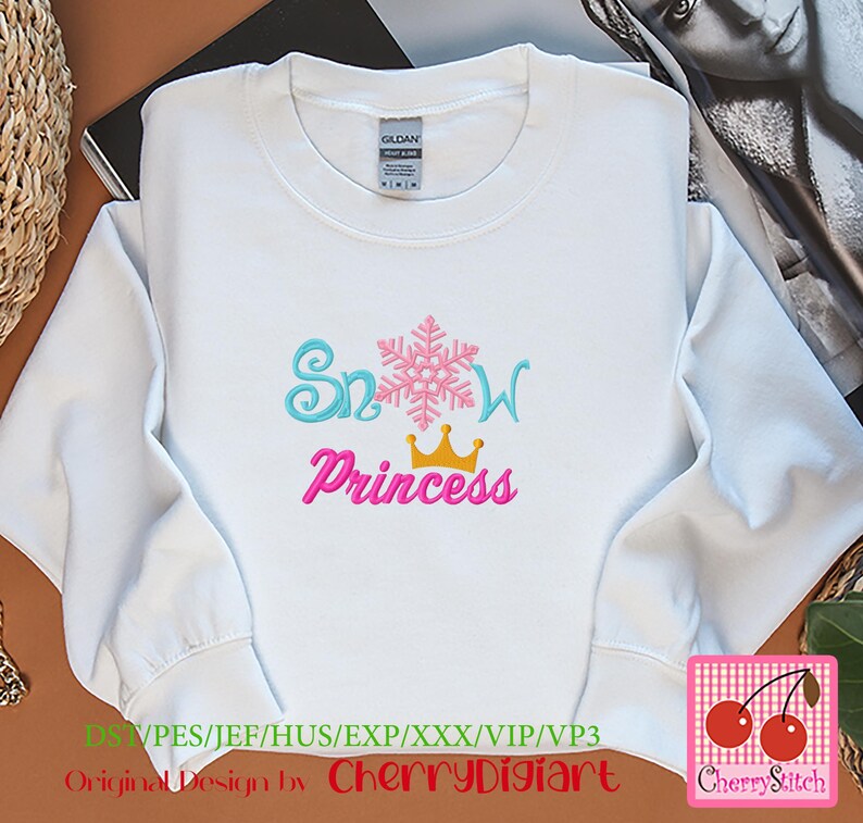 Snow Princess Machine Embroidery Design | Christmas & Winter Shirt ...