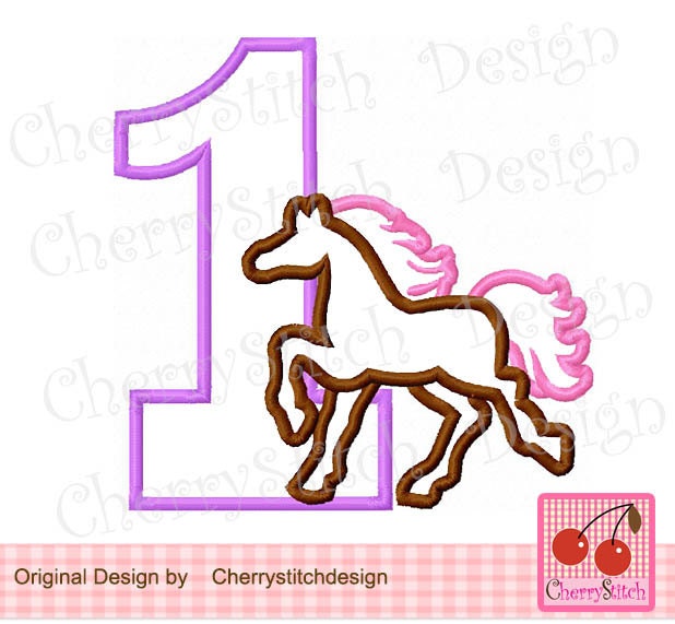 Horse Number 1 Horse Silhouette Machine Embroidery Applique Design -4x4 ...