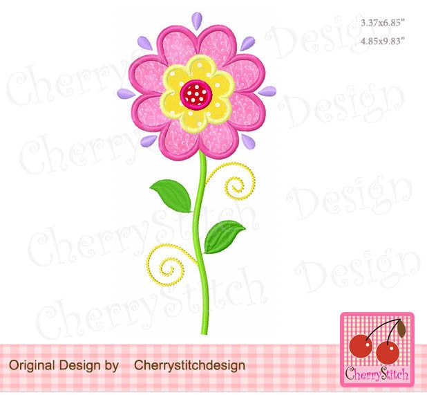 Embroidery Design Single Flower Machine Embroidery Applique - Etsy