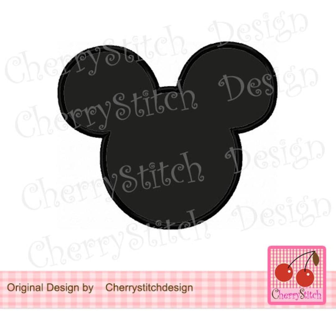 Mickey Mouse Ears Embroidery Applique - Shirt and Home Decor Accent - Etsy